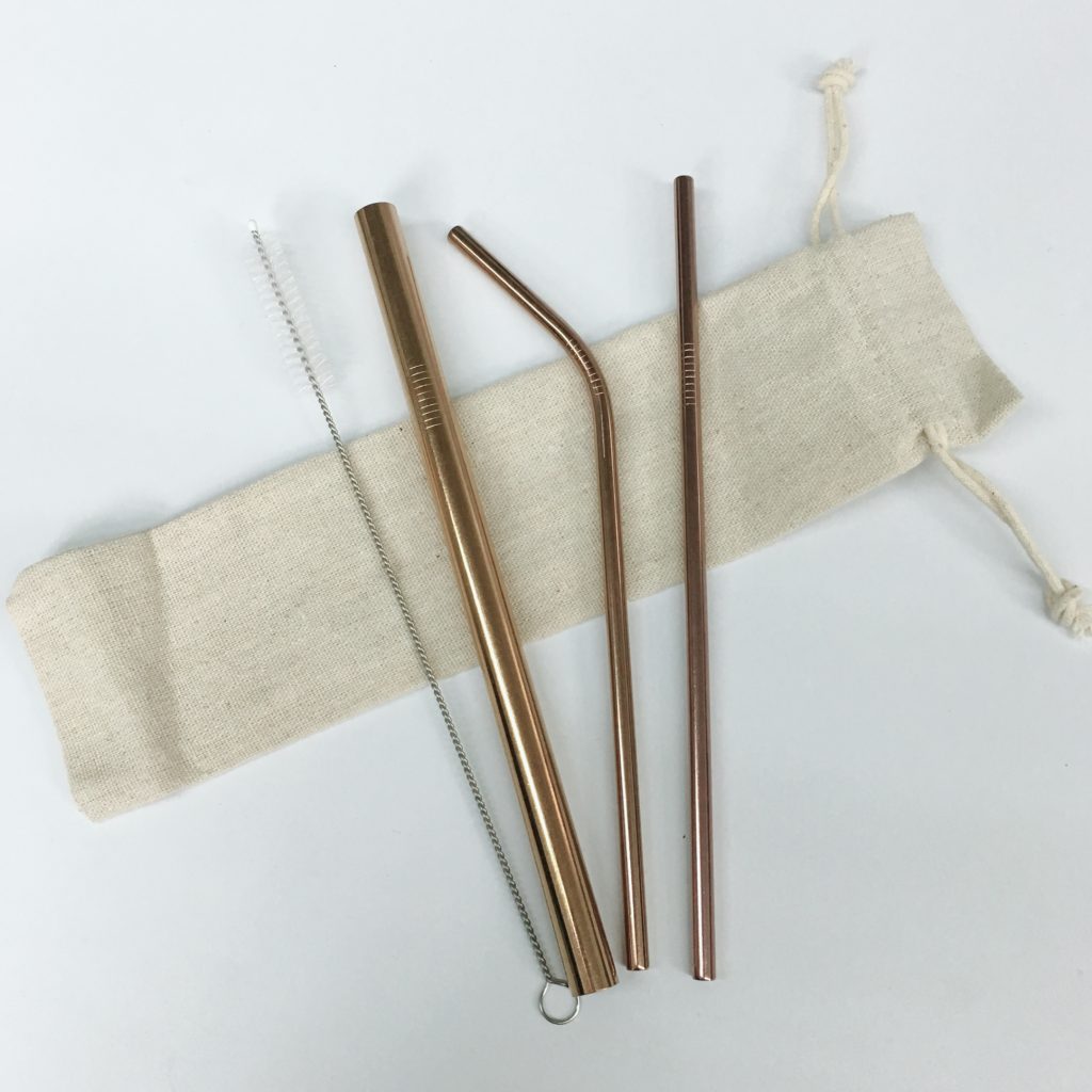 4pc straw set - Rose Gold - Hosanna Marketing
