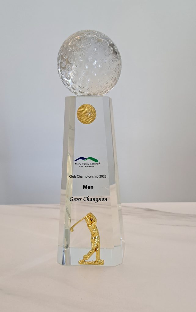 Crystal Golf Trophy with UV Print | Hosanna Marketing
